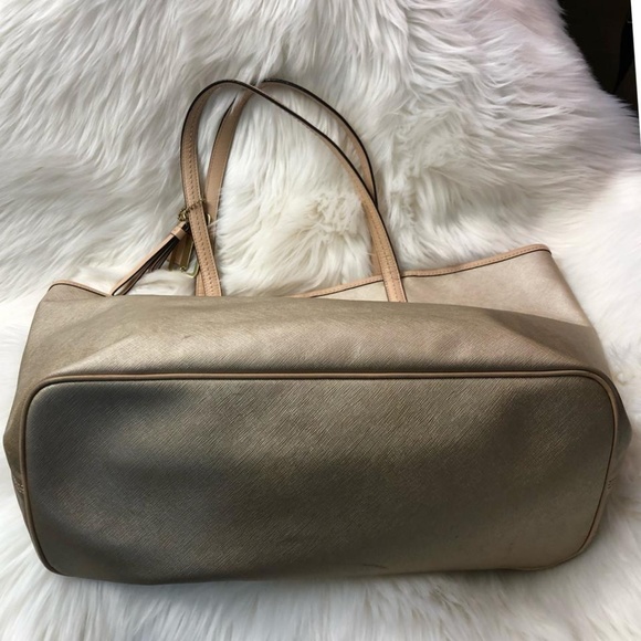 Coach | Bags | Coach Buff Trim Light Gold Leather Tote | Poshmark